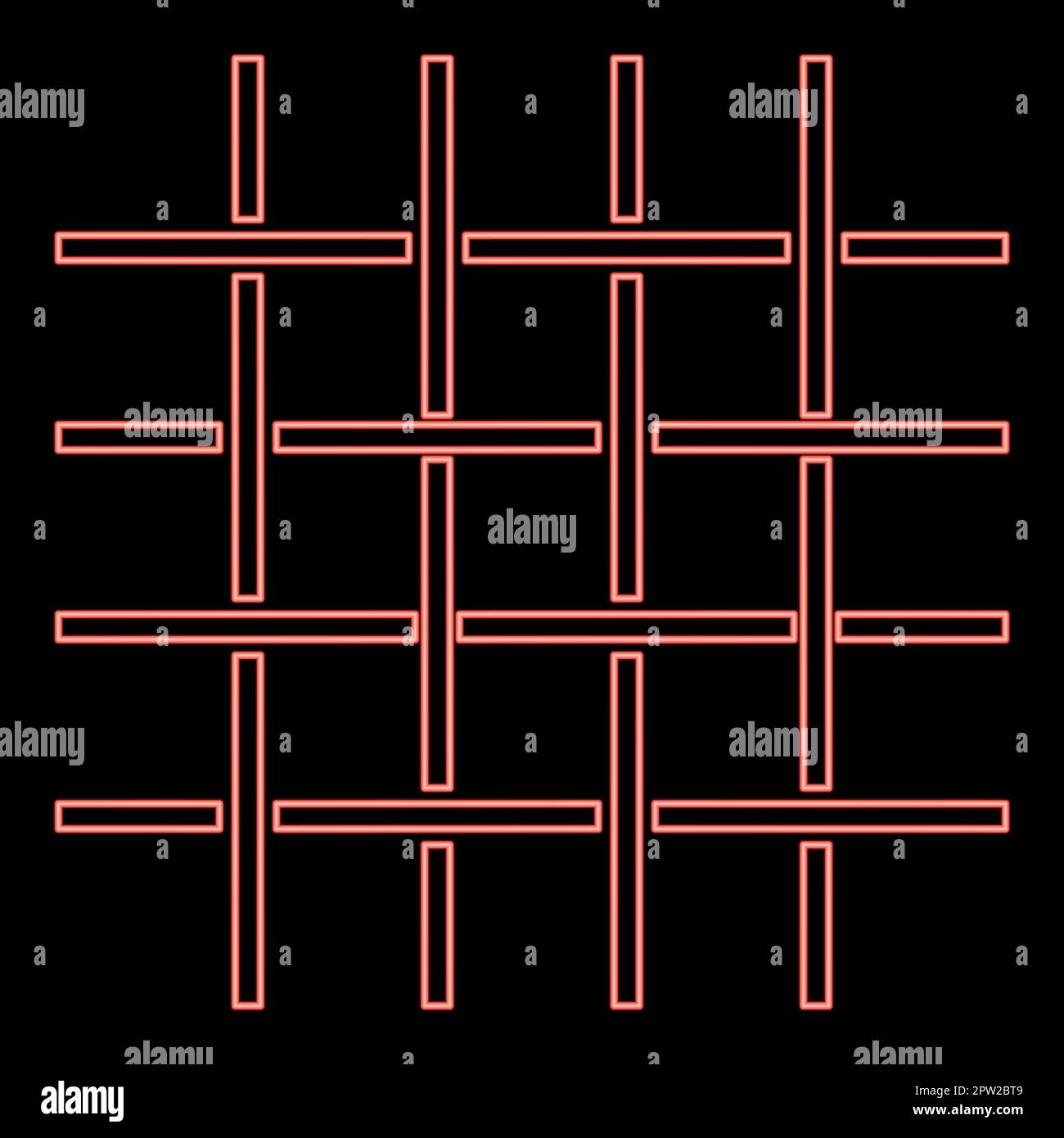 Neon fabric fibers Grid Cloth textile red color vector illustration ...