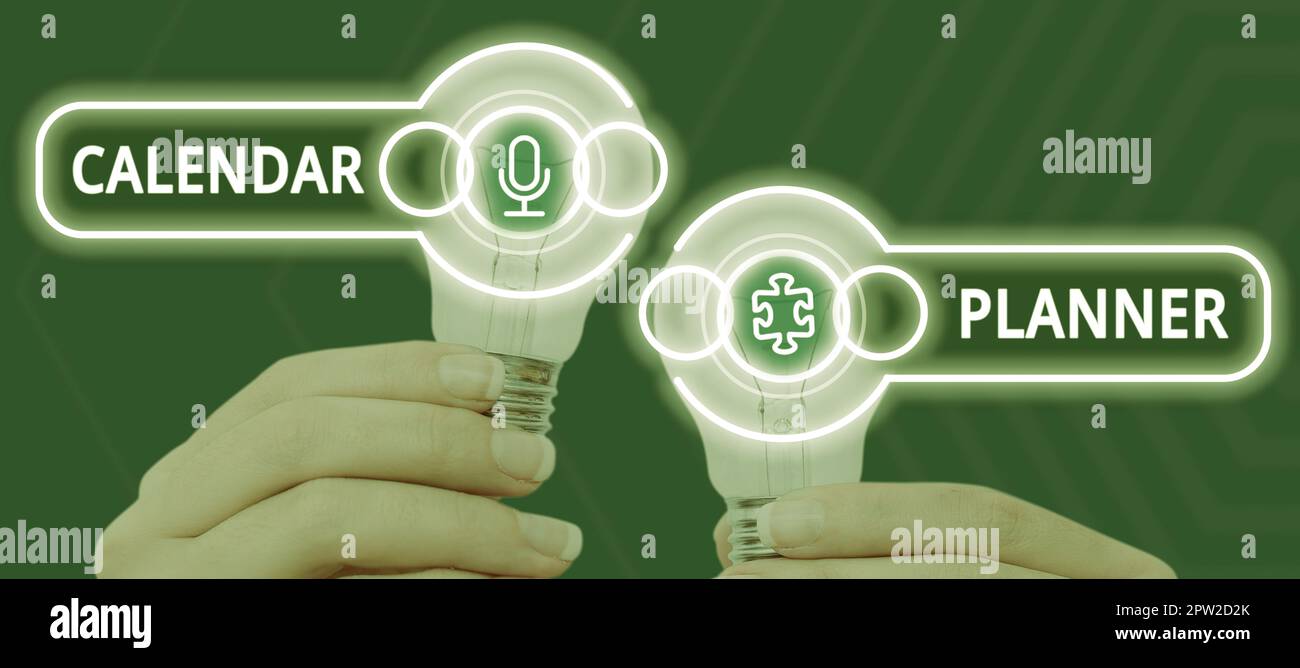 Inspiration showing sign Calendar Planner, Concept meaning schedule of ...