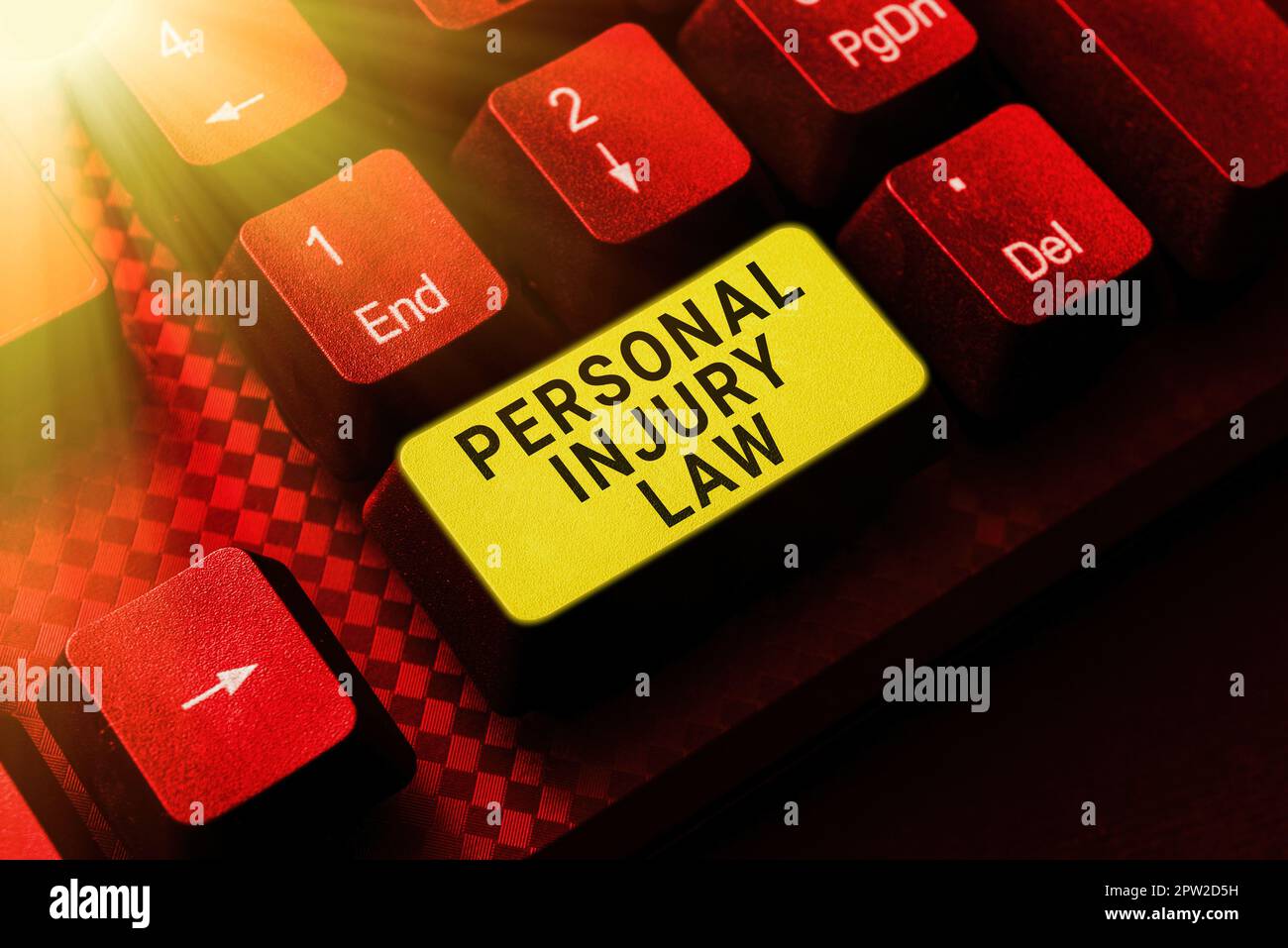 Sign displaying Personal Injury Law, Word for being hurt or injured ...