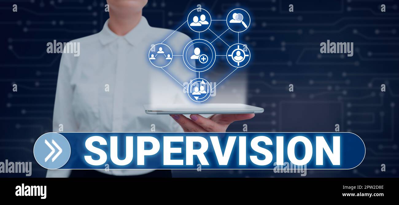 Text showing inspiration Supervision, Word for monitoring and ...