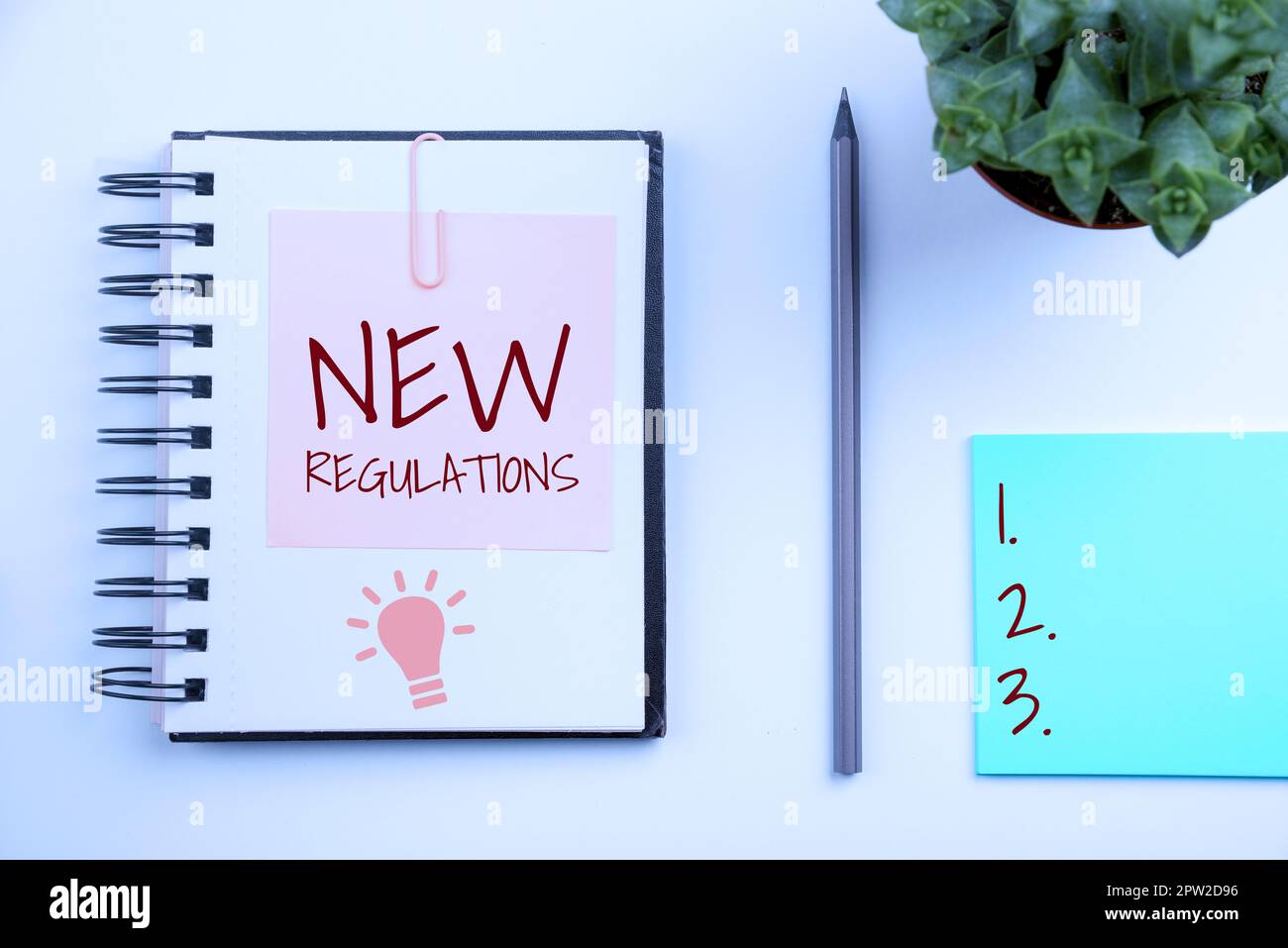 Sign displaying New Regulations, Word Written on Regulation controlling ...