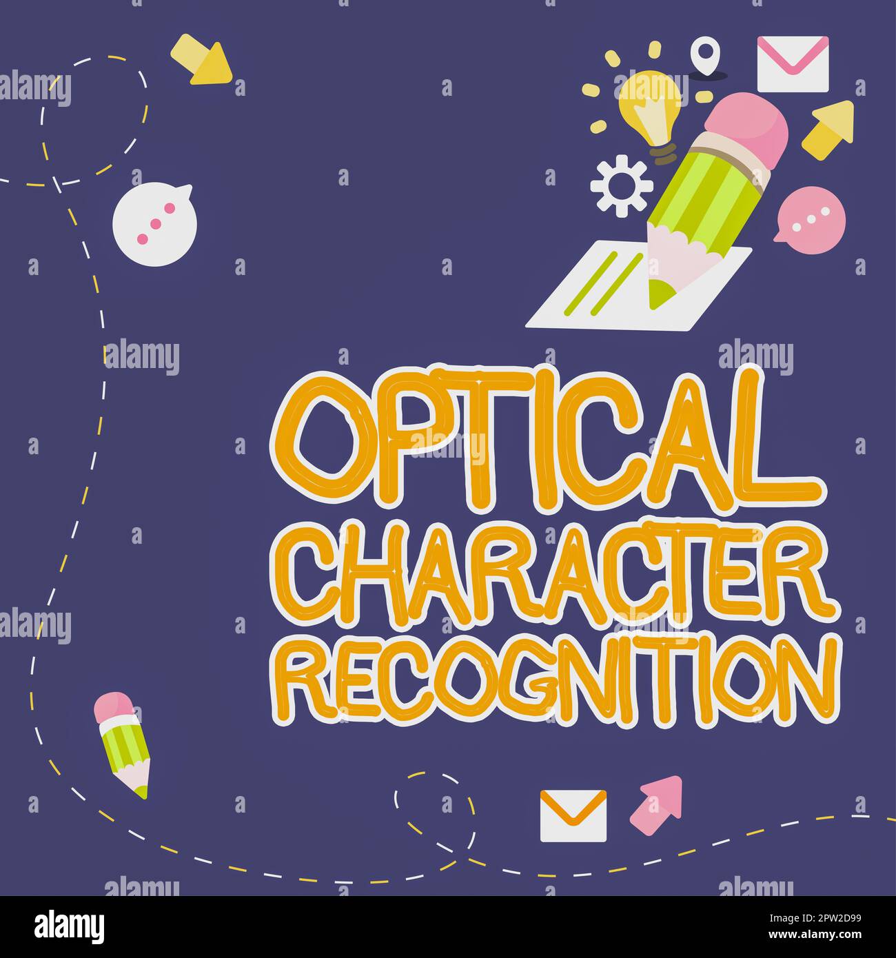 Hand writing sign Optical Character Recognition, Business idea the ...