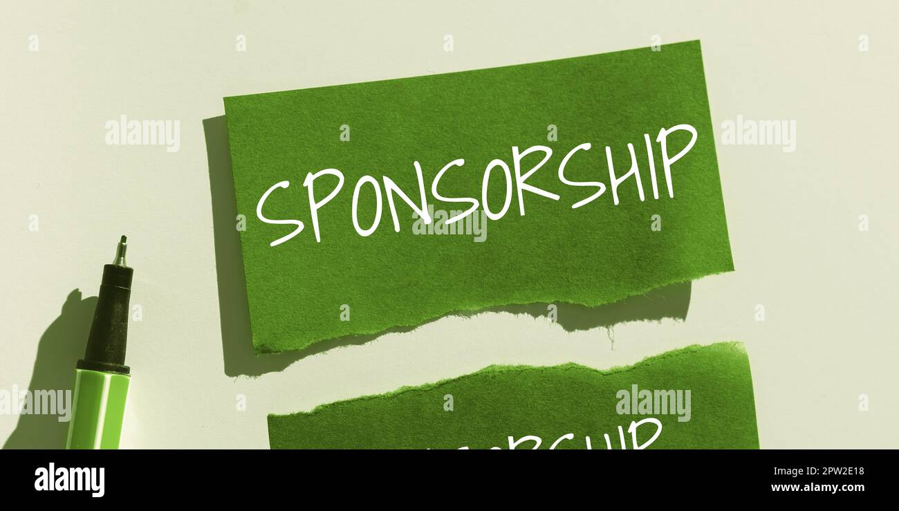 Inspiration showing sign Sponsorship, Word for Position of being a ...