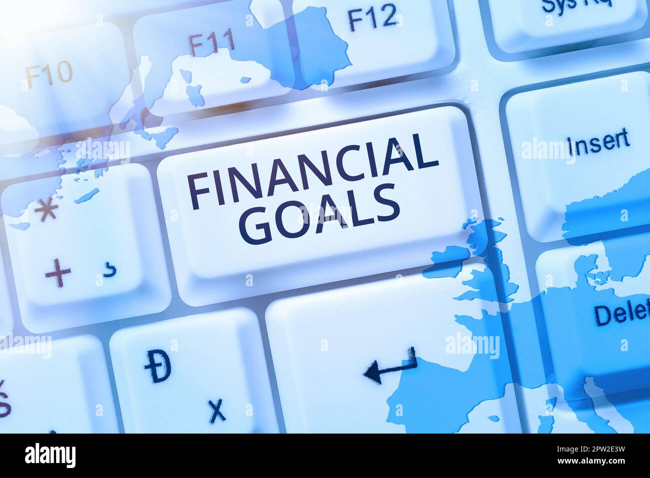 Sign displaying Financial Goals, Concept meaning targets usually driven ...