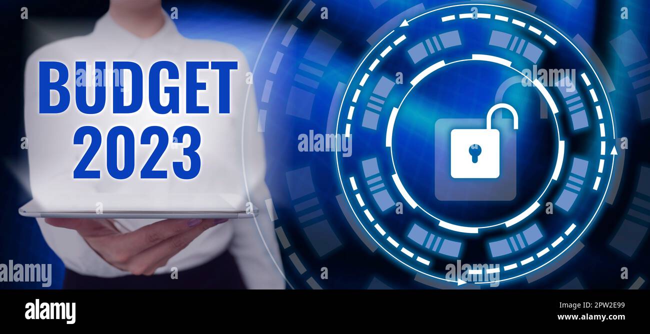 Conceptual caption Budget 2023, Internet Concept estimate of income and ...