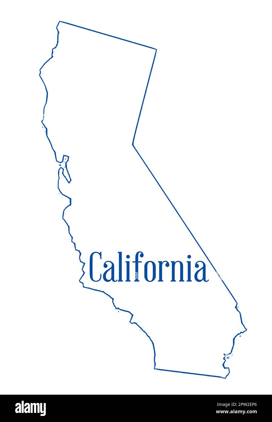 State map outline of California over a white background Stock Photo - Alamy