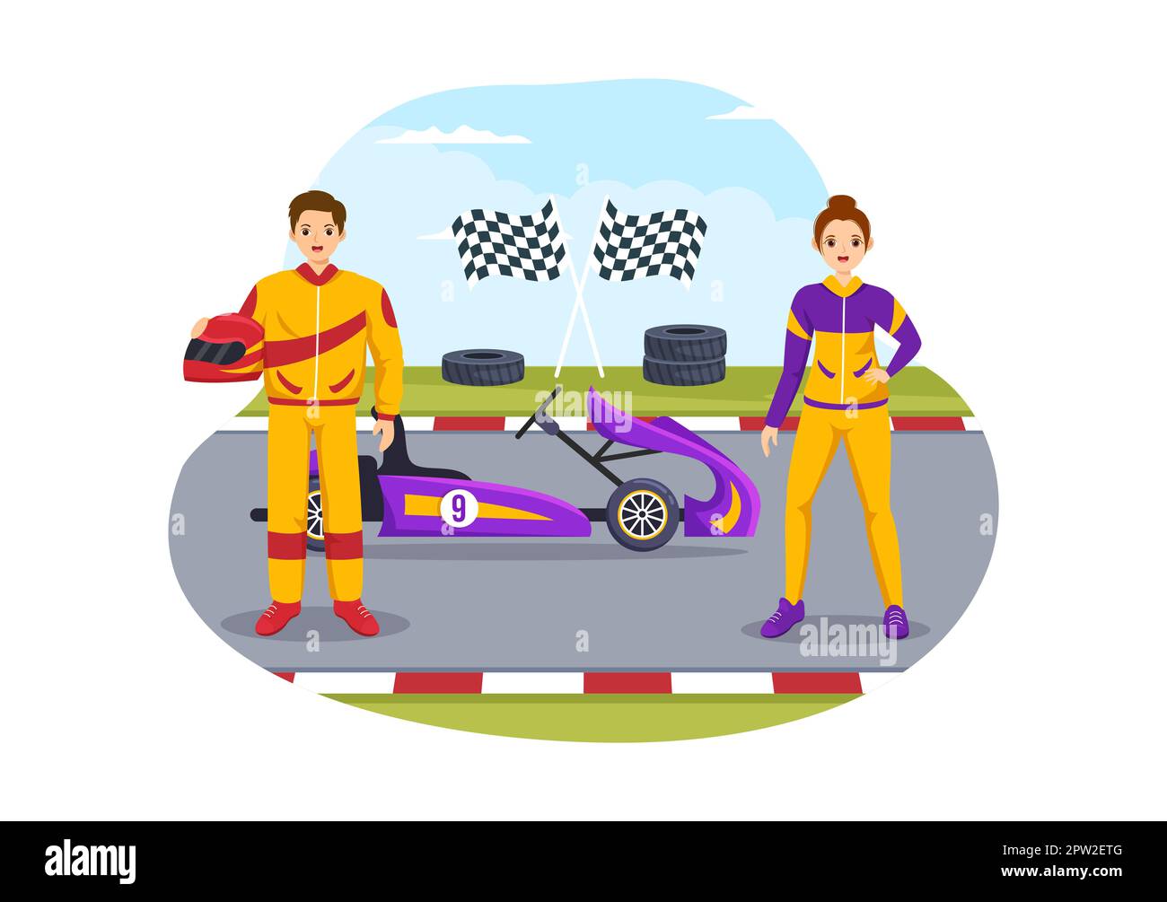 Kids go kart Cut Out Stock Images & Pictures - Alamy