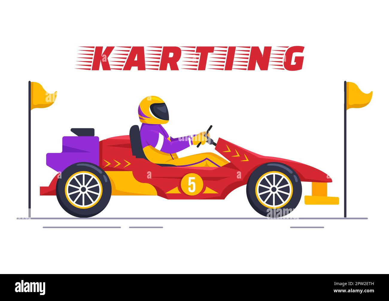 Karting Sport with Racing Game Go Kart or Mini Car on Small Circuit ...