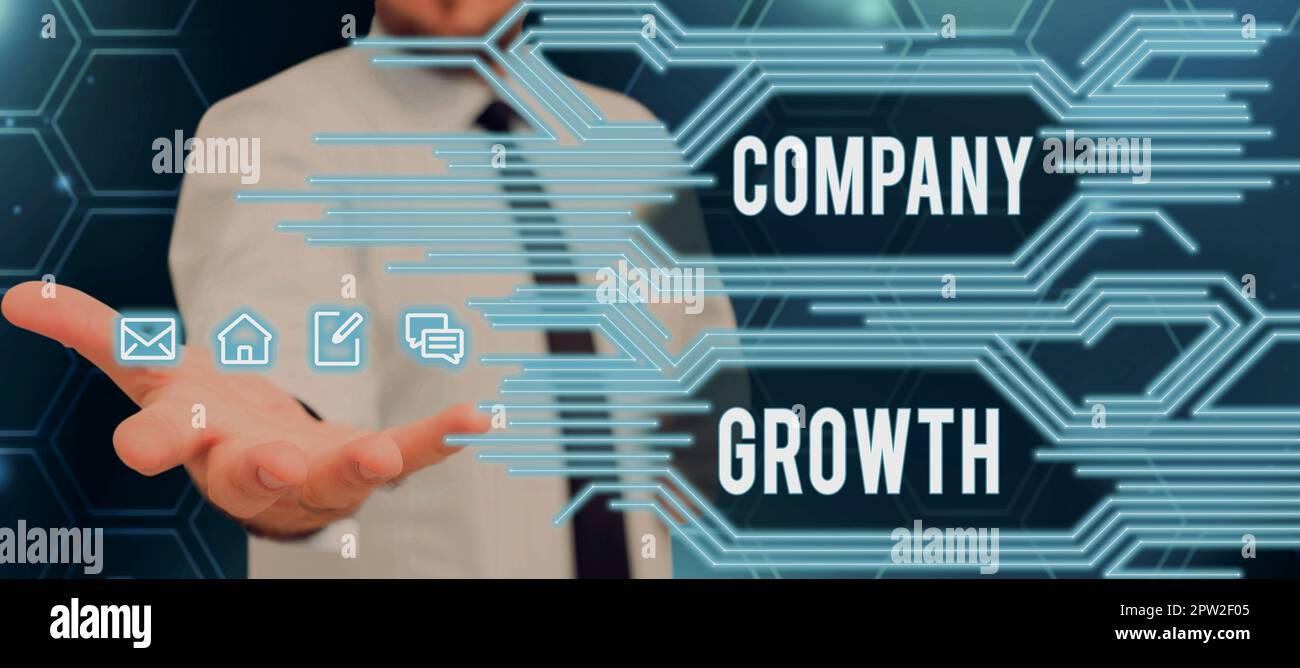 Sign displaying Company Growth, Internet Concept a long-term stage ...