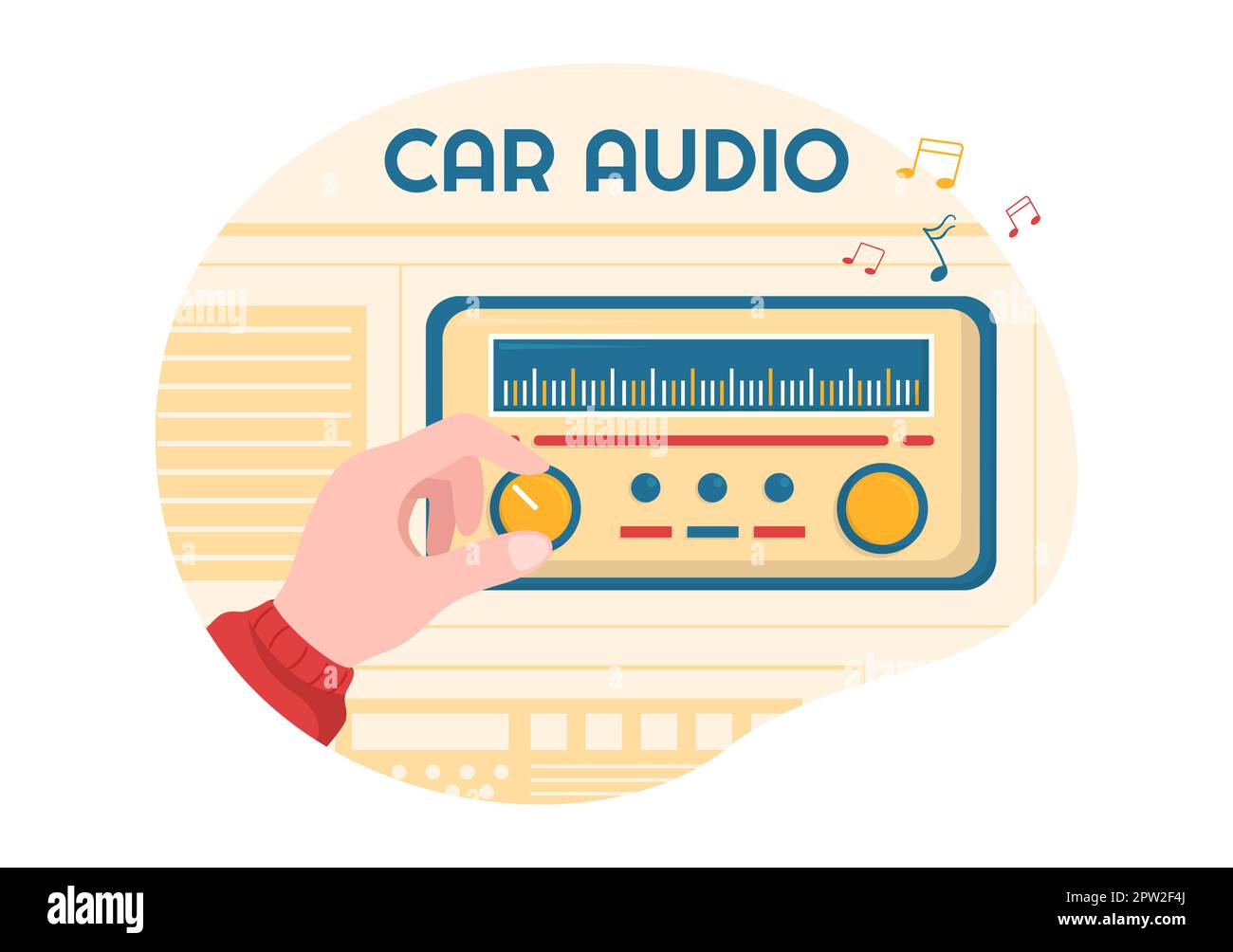 Driving a Car Listening to Music with Loud Speakers or Sound System in ...