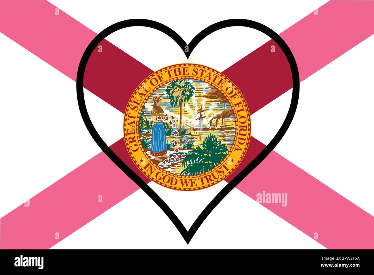 Florida State Flag With Heart Stock Vector Image & Art - Alamy