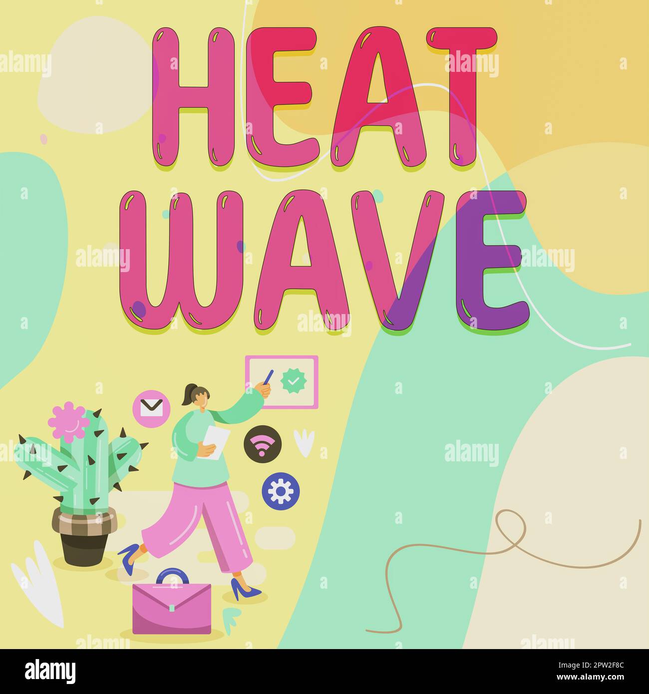 Writing displaying text Heat Wave, Business idea a prolonged period of ...