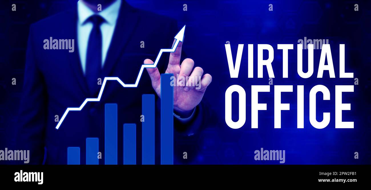 Conceptual display Virtual Office, Concept meaning Mobile work ...