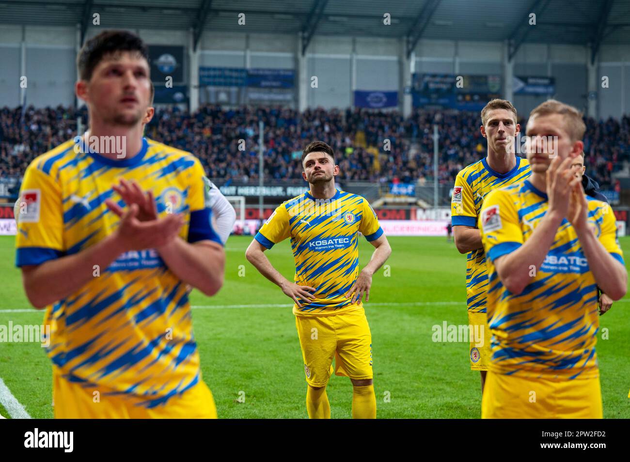 Paderborn, Germany. 28th Apr, 2023. Soccer: 2. Bundesliga, SC Paderborn ...
