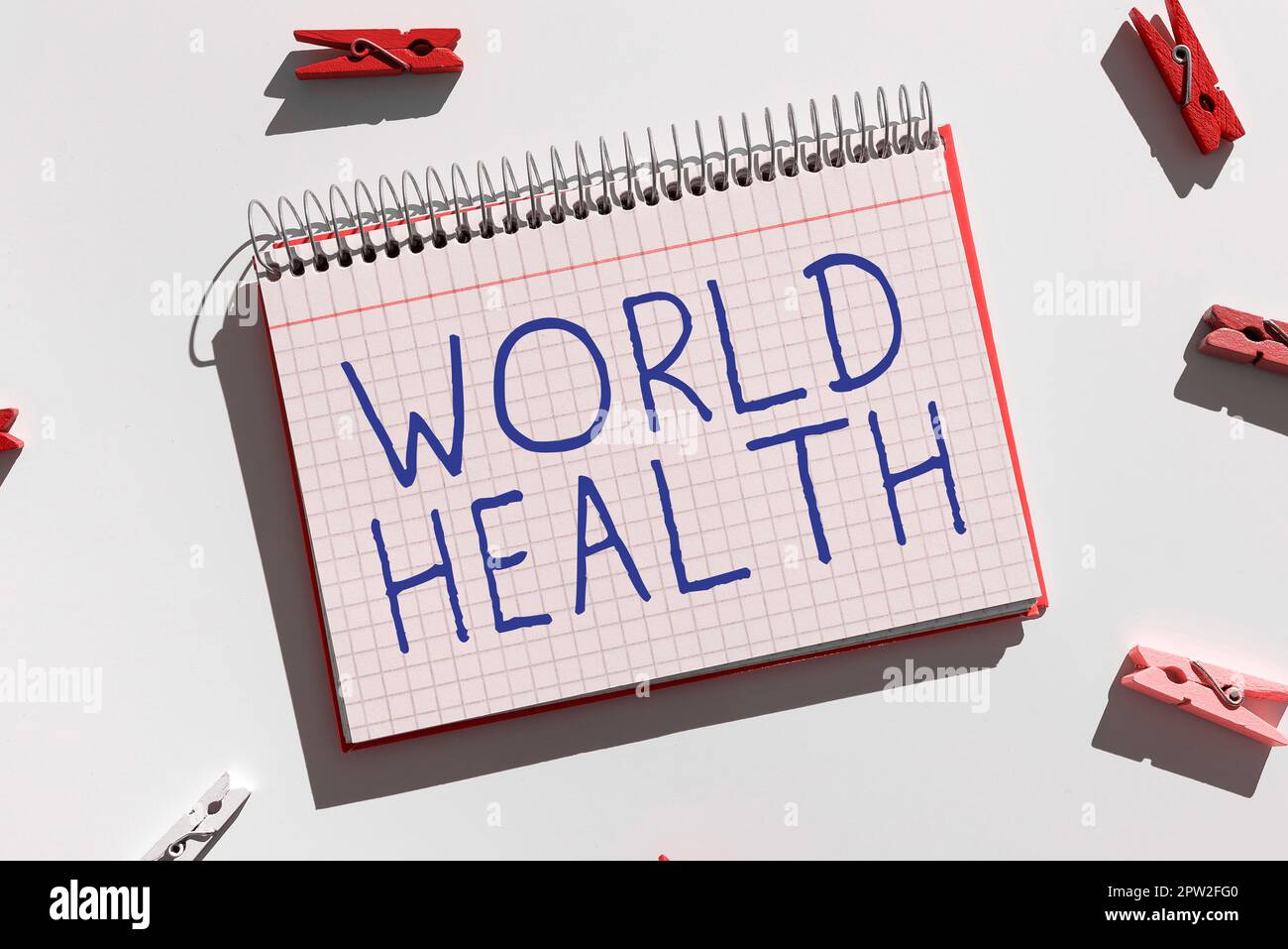 Text showing inspiration World Health, Word Written on World day of ...