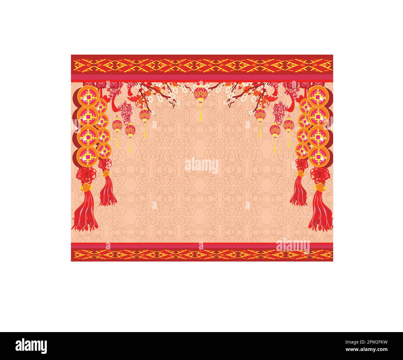 Chinese New Year with lanterns - frame Stock Vector Image & Art - Alamy