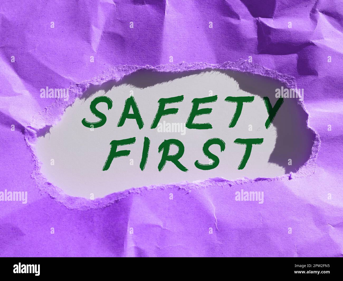 Conceptual display Safety First, Conceptual photo Avoid any unnecessary ...