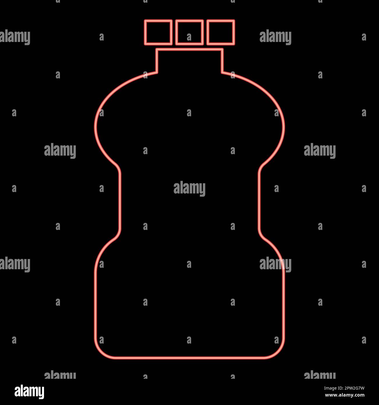 Neon plastic bottle Cleanser red color vector illustration image flat ...