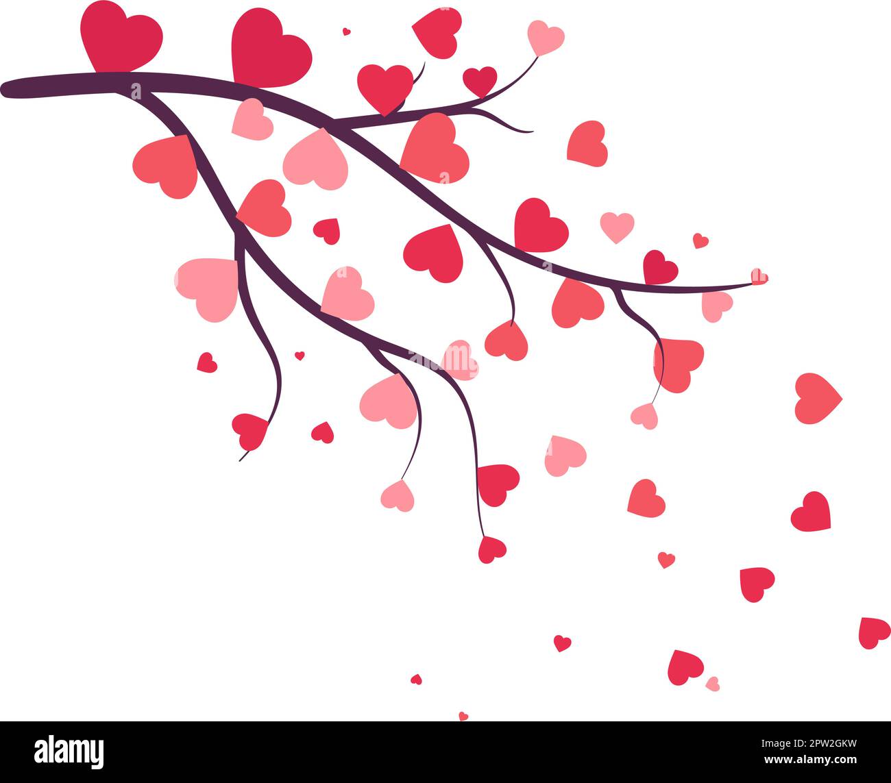 Valentine's Day Tree Branch Stock Vector Image & Art - Alamy
