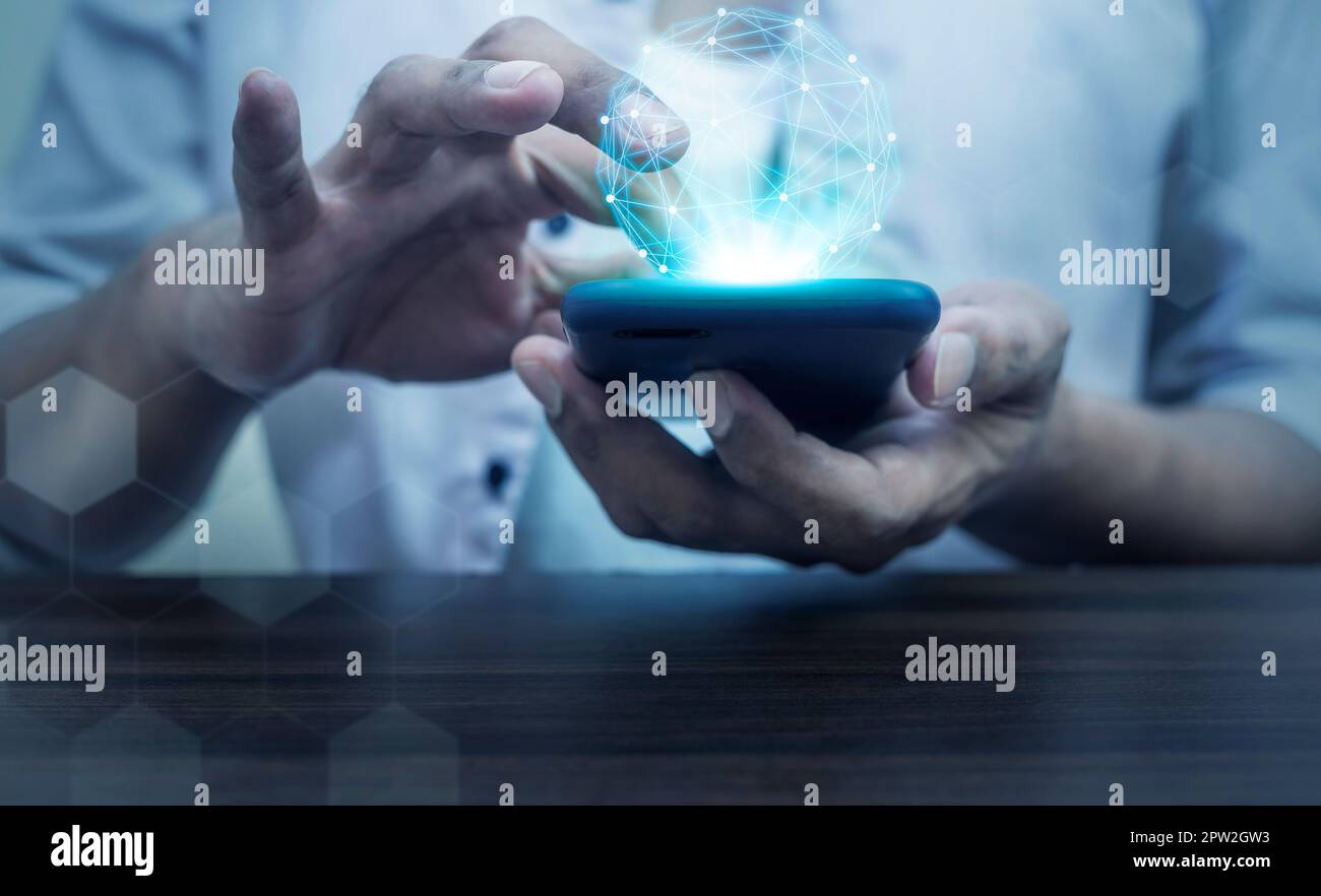 Global internet connection application and technology digital marketing ...