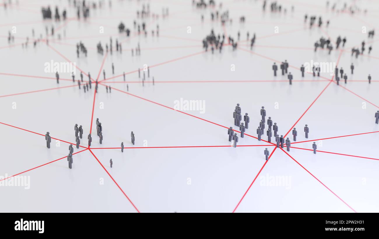 Groups of people interconnected. Social media, networking concept ...