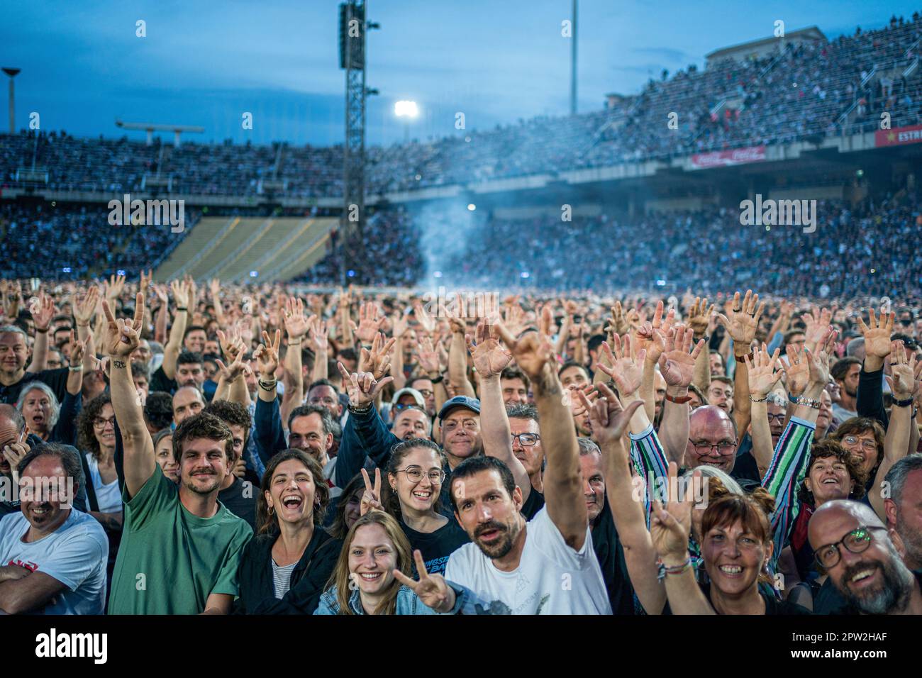 Singer Bruce Springsteen performs at Barcelona's Estadi Olímpic Lluís ...