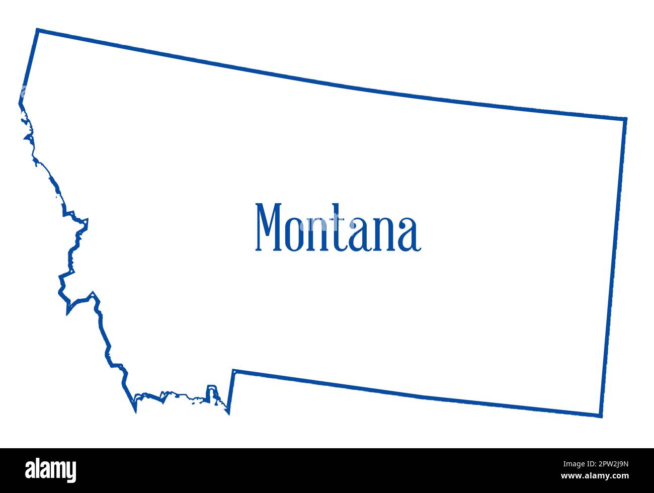 Outline map of the state of Montana isolated Stock Photo - Alamy