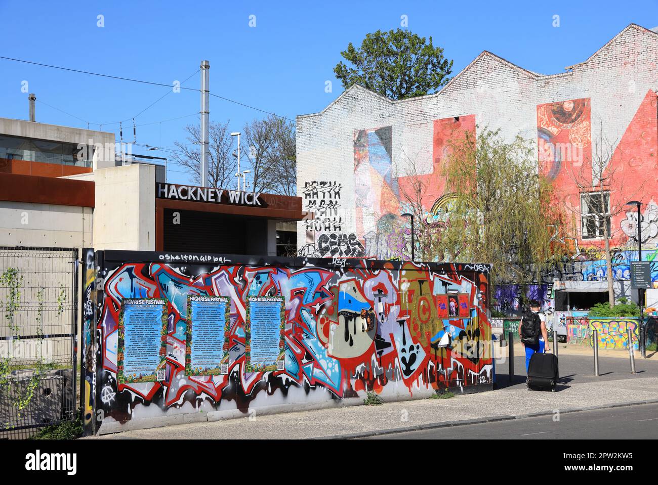 Trendy Hackney Wick with it's street art, in spring sunshine, east ...