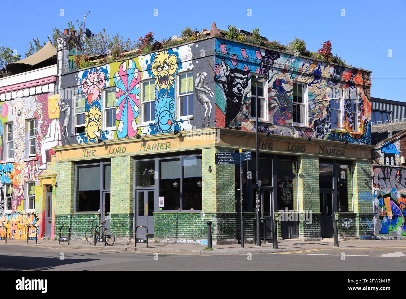 Trendy Hackney Wick with it's street art, in spring sunshine, east ...