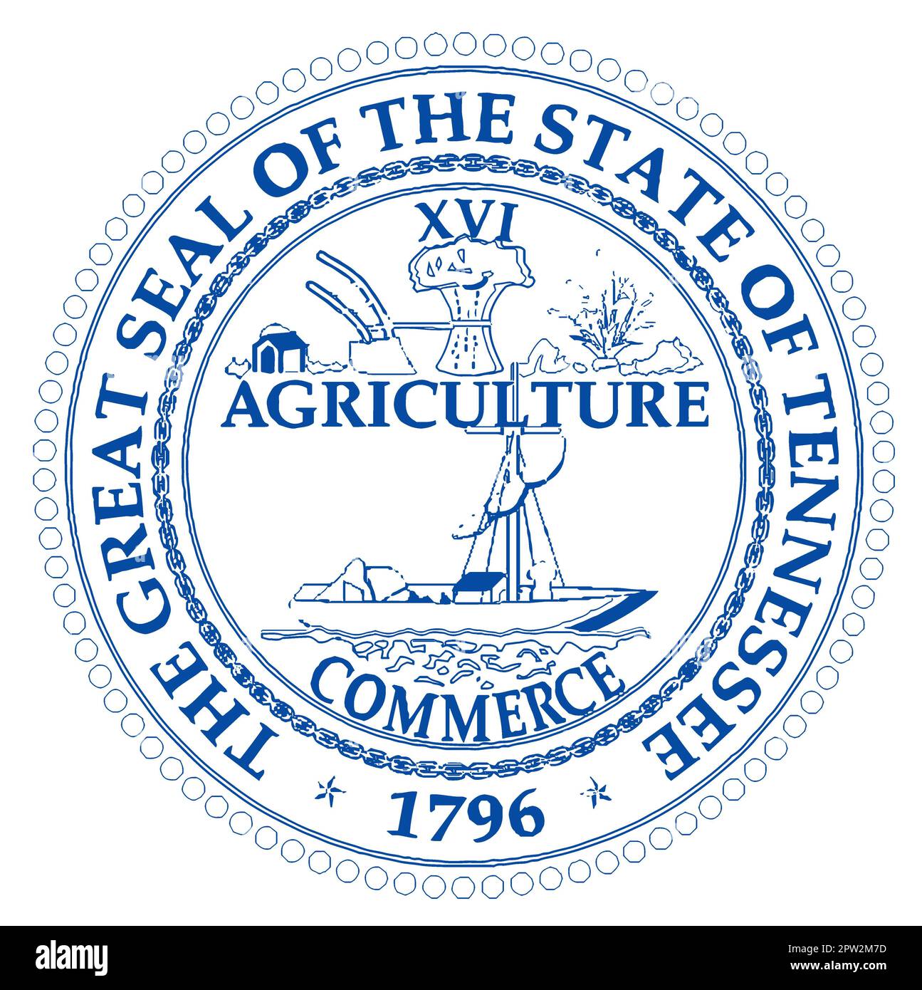 The State Seal of Tennessee on a white background Stock Photo - Alamy