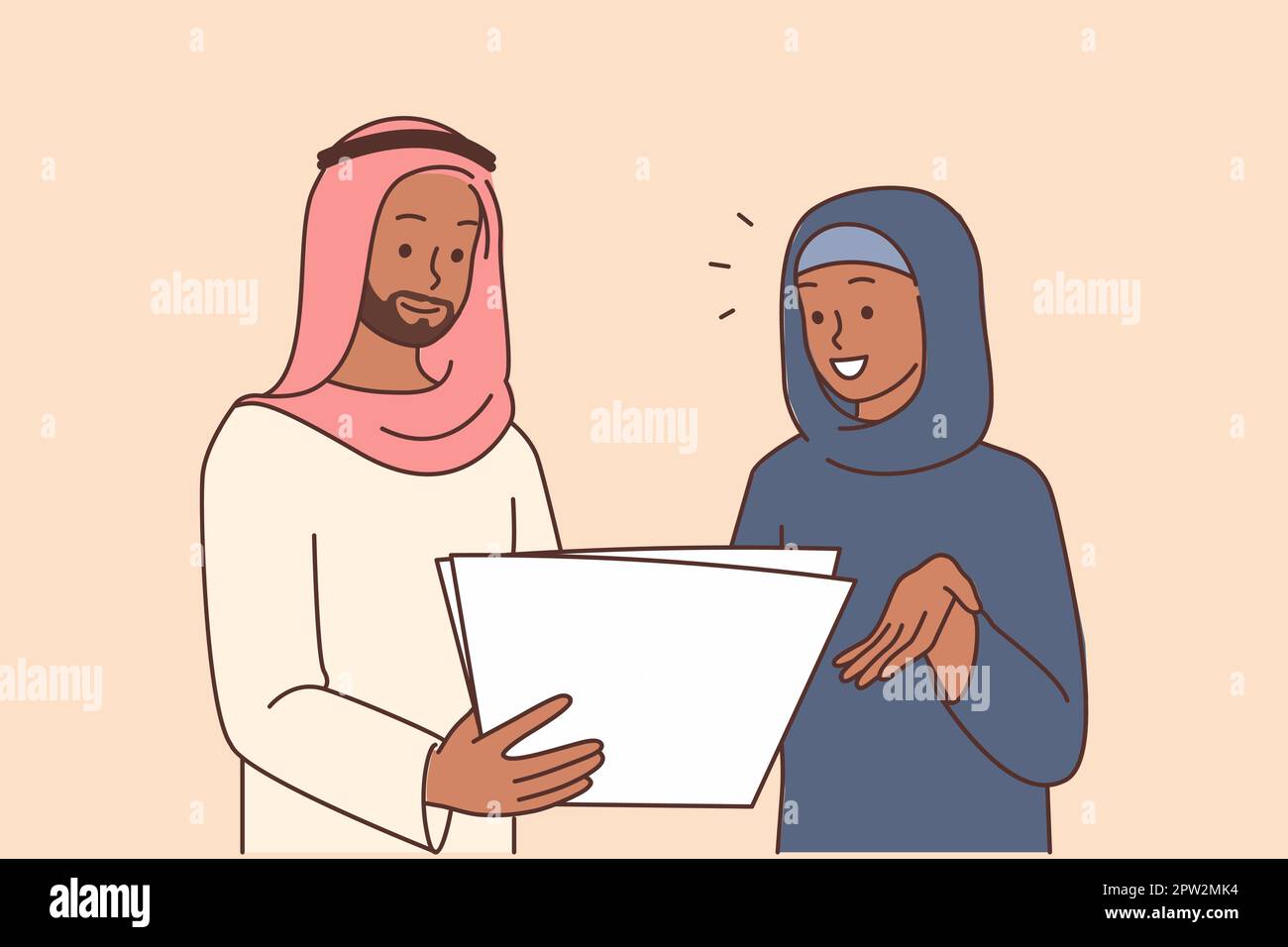Muslim business team meeting Stock Vector Images - Alamy