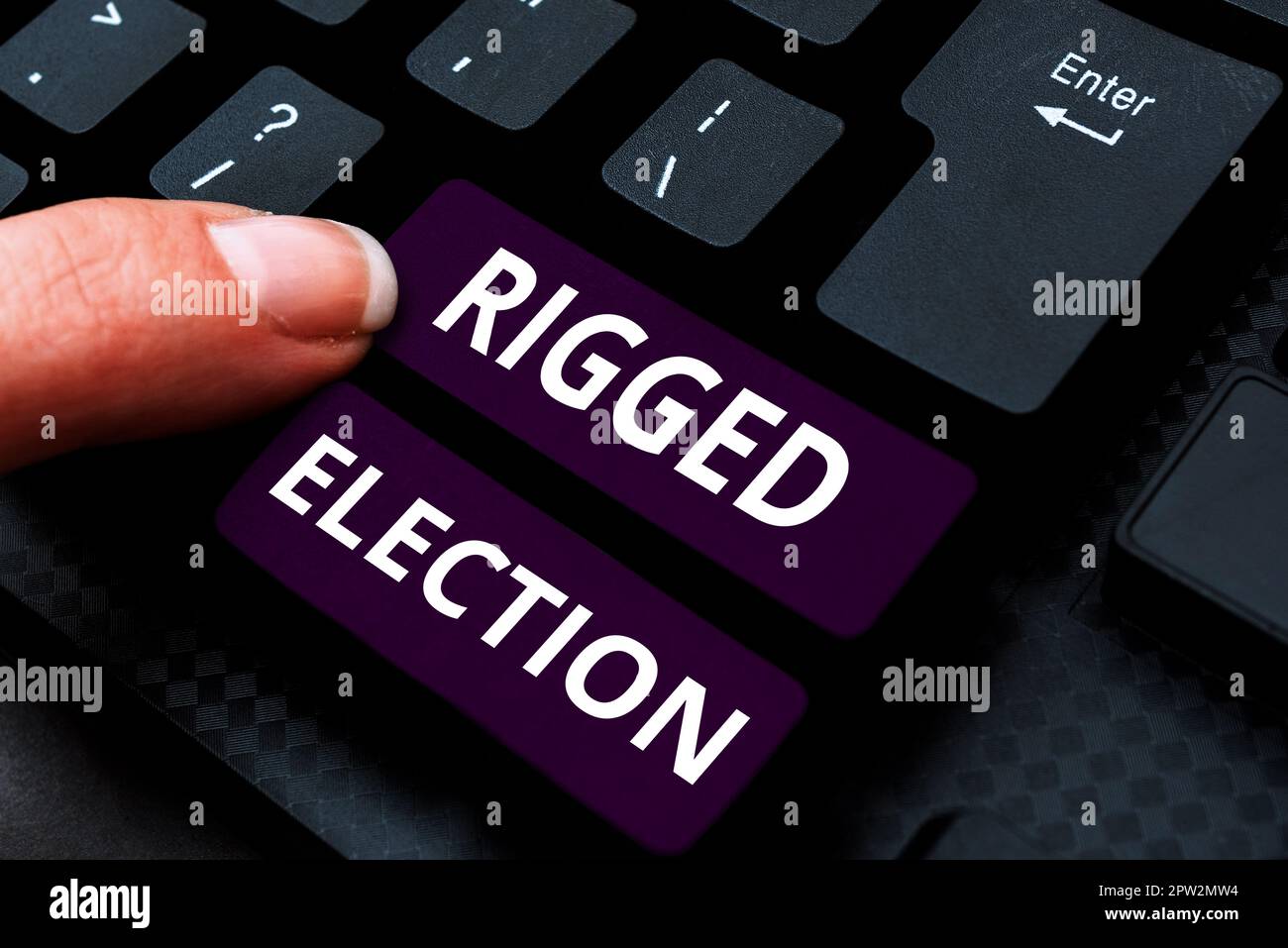 Text caption presenting Rigged Election, Business concept Manage ...