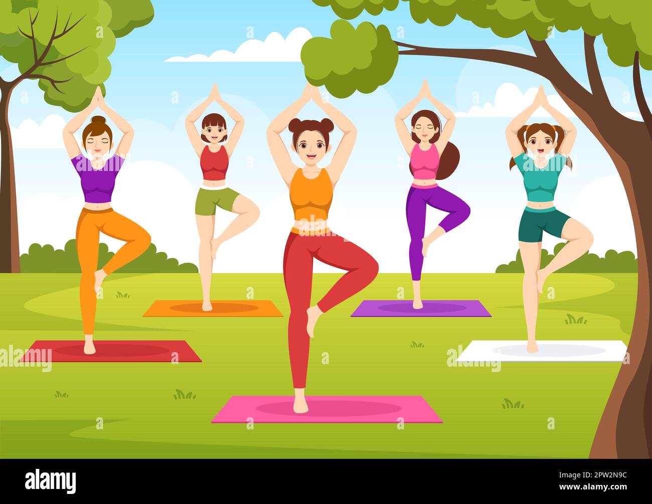 Yoga and Meditation Practices Illustration with Health Benefits of the ...