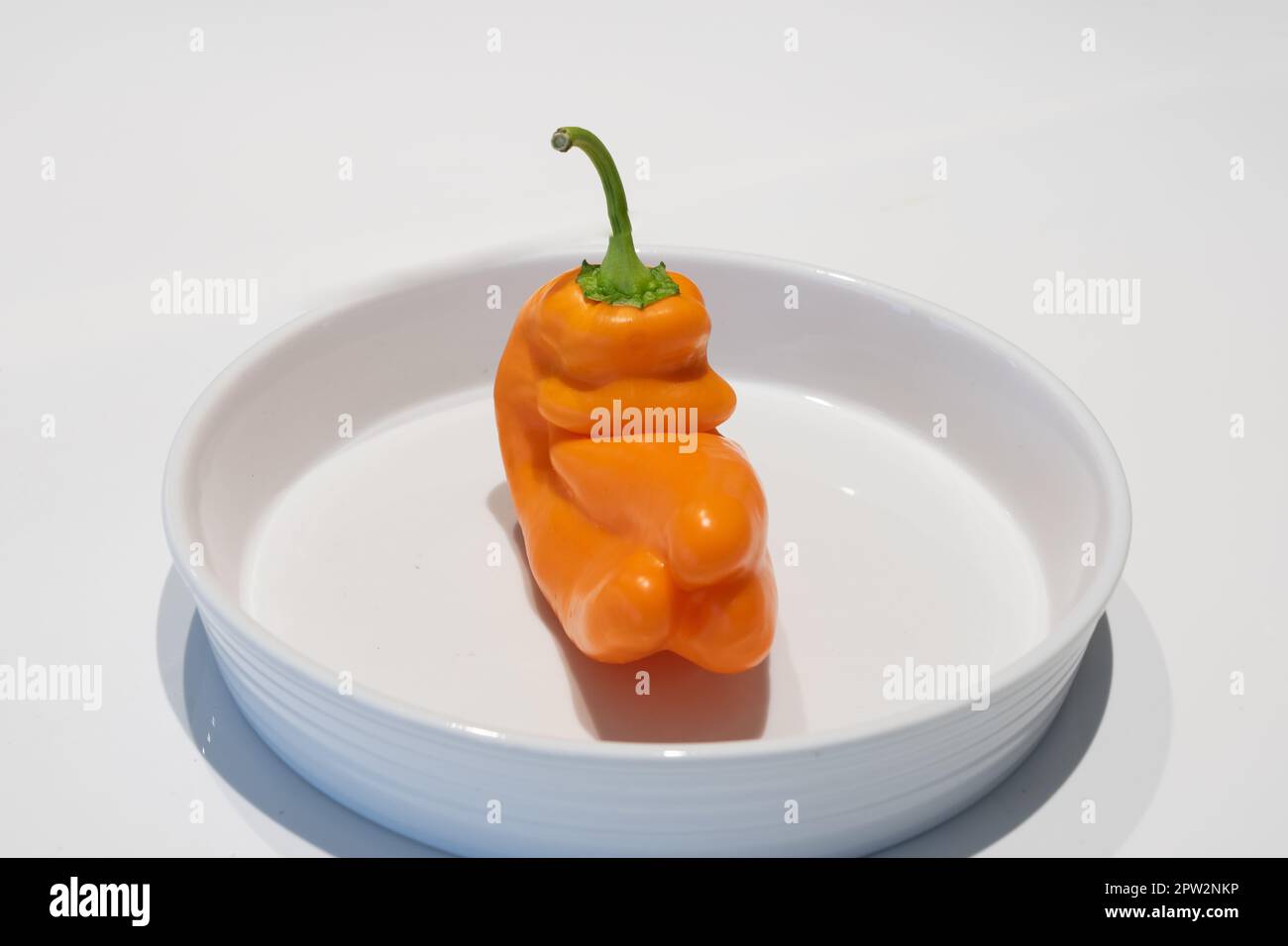 Capsicum unusually shaped isolated in white bowl Stock Photo - Alamy