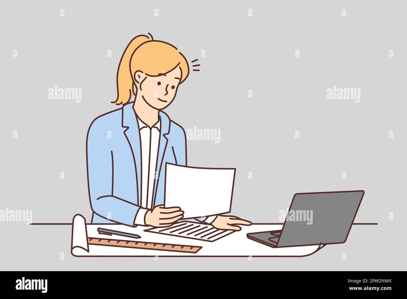 Blueprint architect workspace vector hi-res stock photography and ...