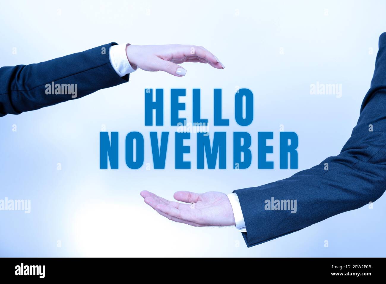 Text caption presenting Hello November, Business idea greeting used ...