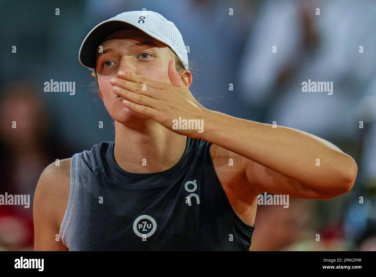 Poland's Iga Swiatek celebrates her victory over Austria's Julia ...