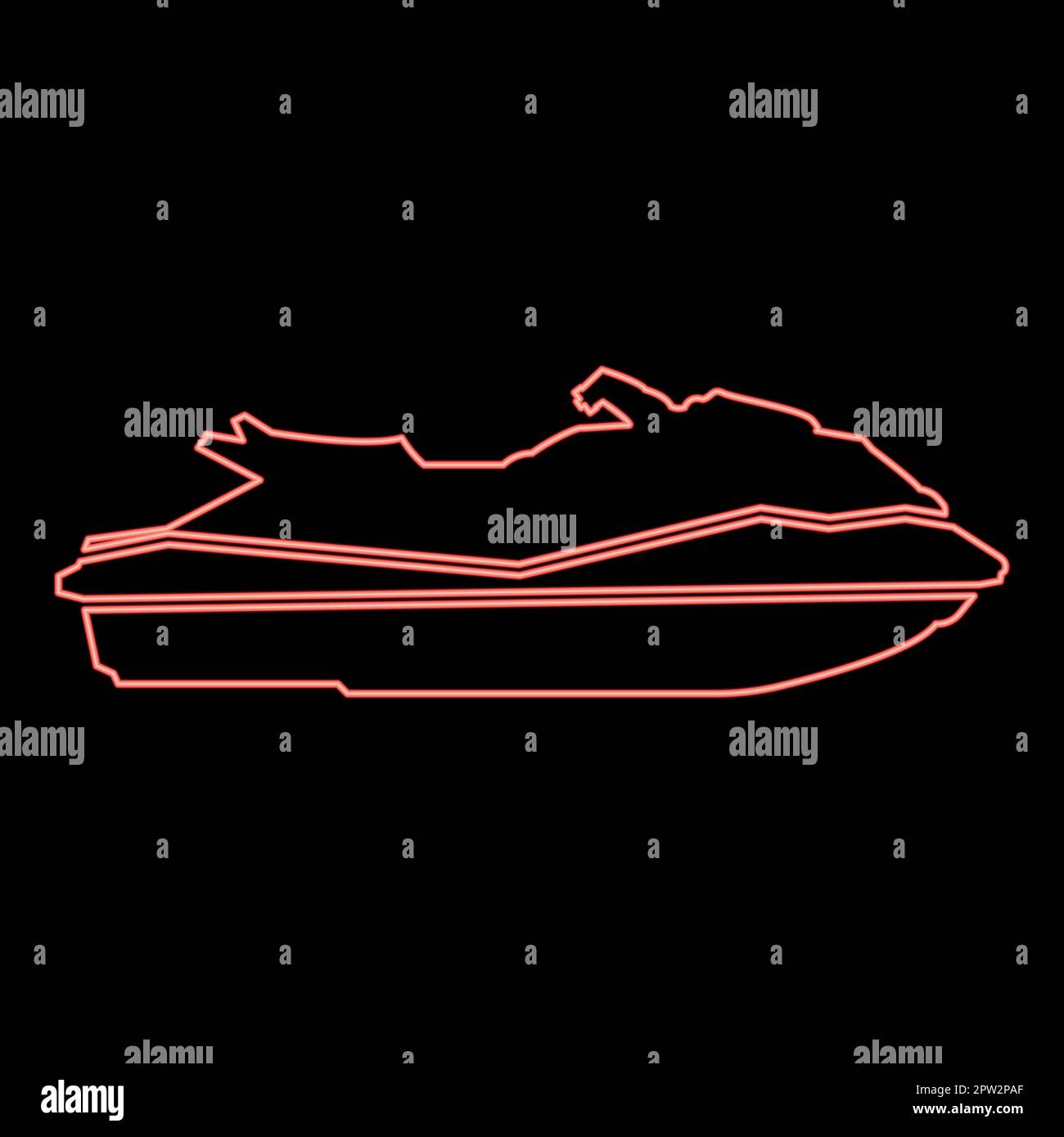 Neon waverunner red color vector illustration image flat style Stock ...