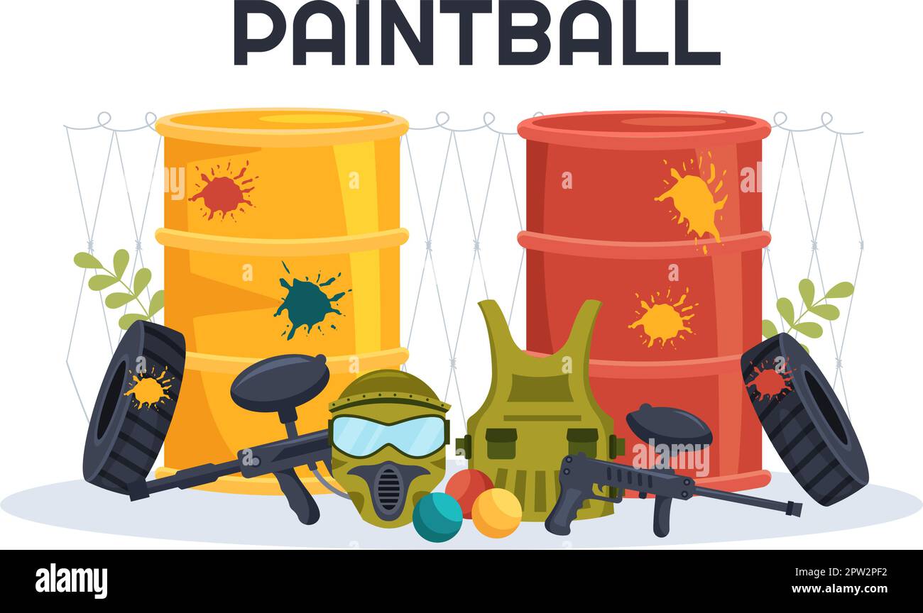 People Playing Paintball of Fighter Player Shooting with Gun Shoot, Aim ...