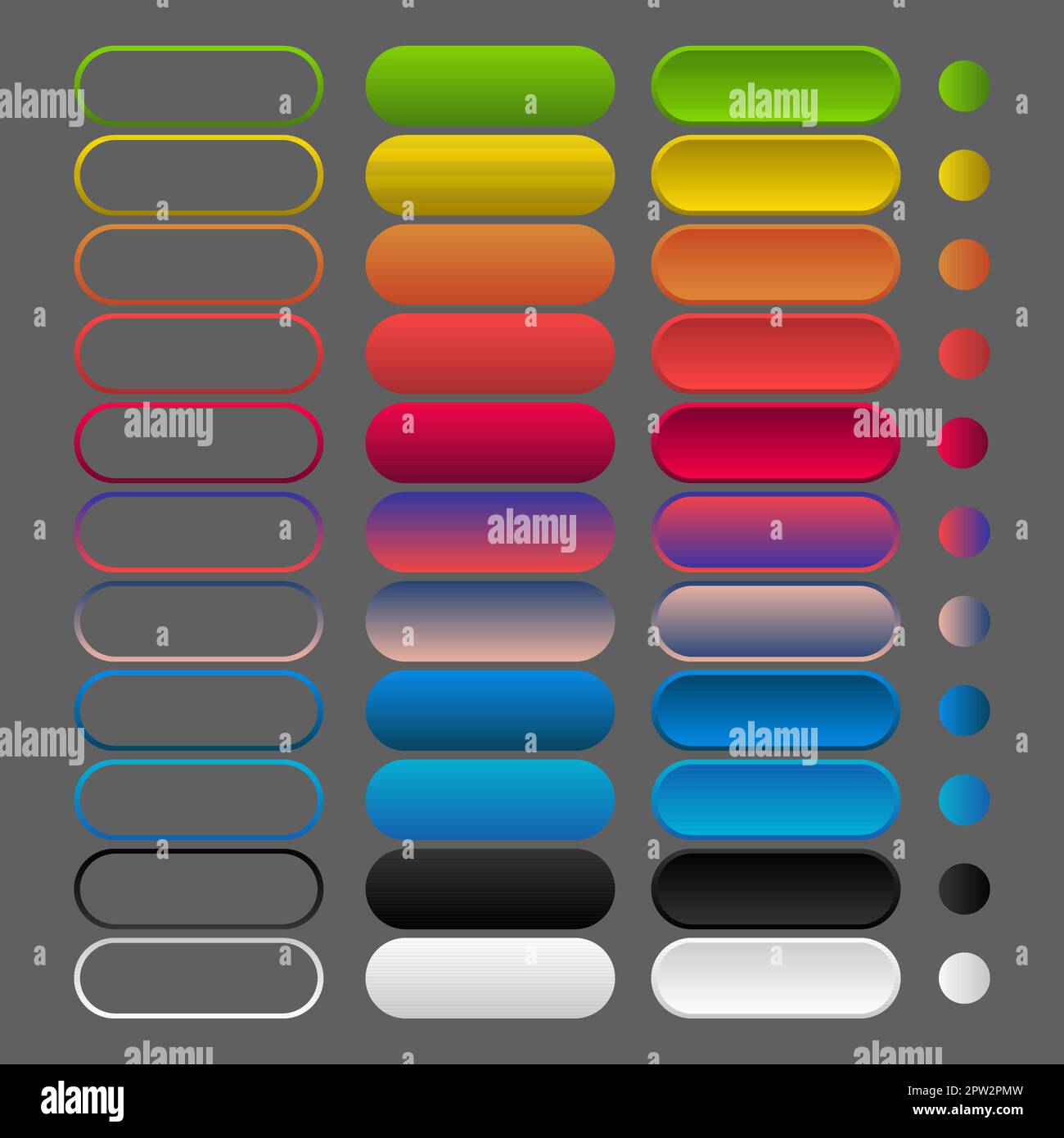 Icon set multi colored button in flat style Stock Vector Image & Art ...