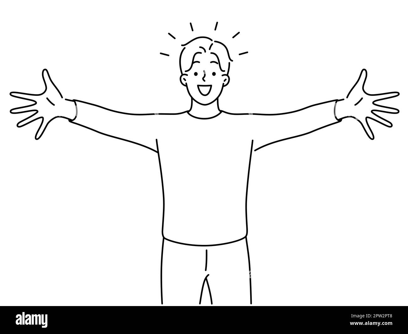 Excited man stretch hands for hug Stock Vector Image & Art - Alamy