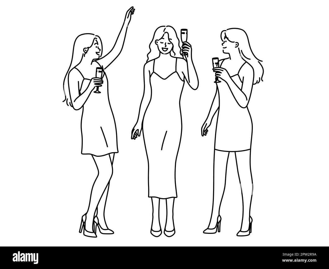 Drinking alcohol women party Black and White Stock Photos & Images - Alamy