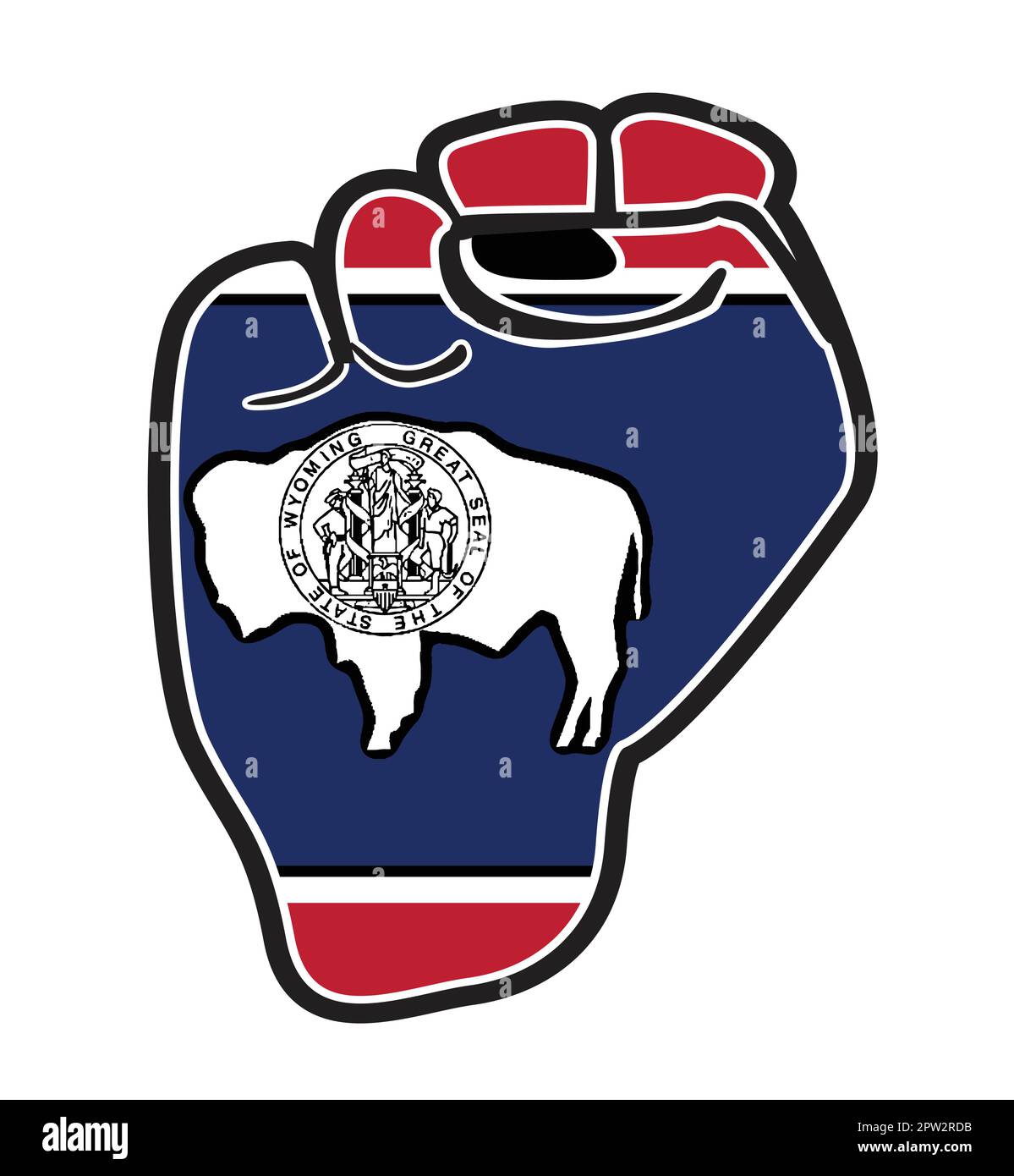 Wyoming State Flag Power Fist Stock Vector Image & Art - Alamy