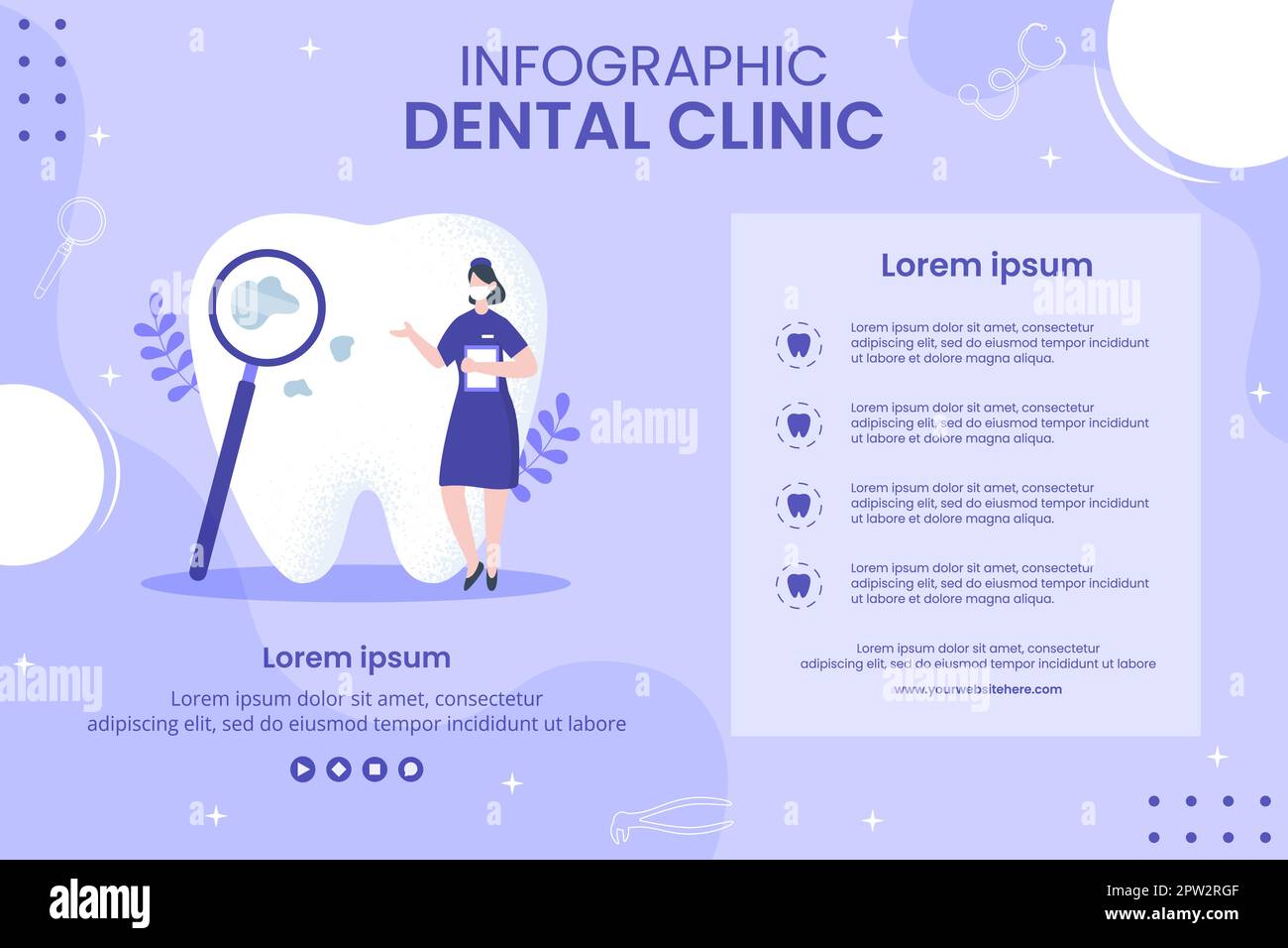 Dental Care and Clinic Infographic Flat Cartoon Hand Drawn Templates ...