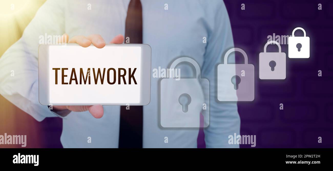 Writing displaying text Teamwork, Concept meaning Group of showing who ...