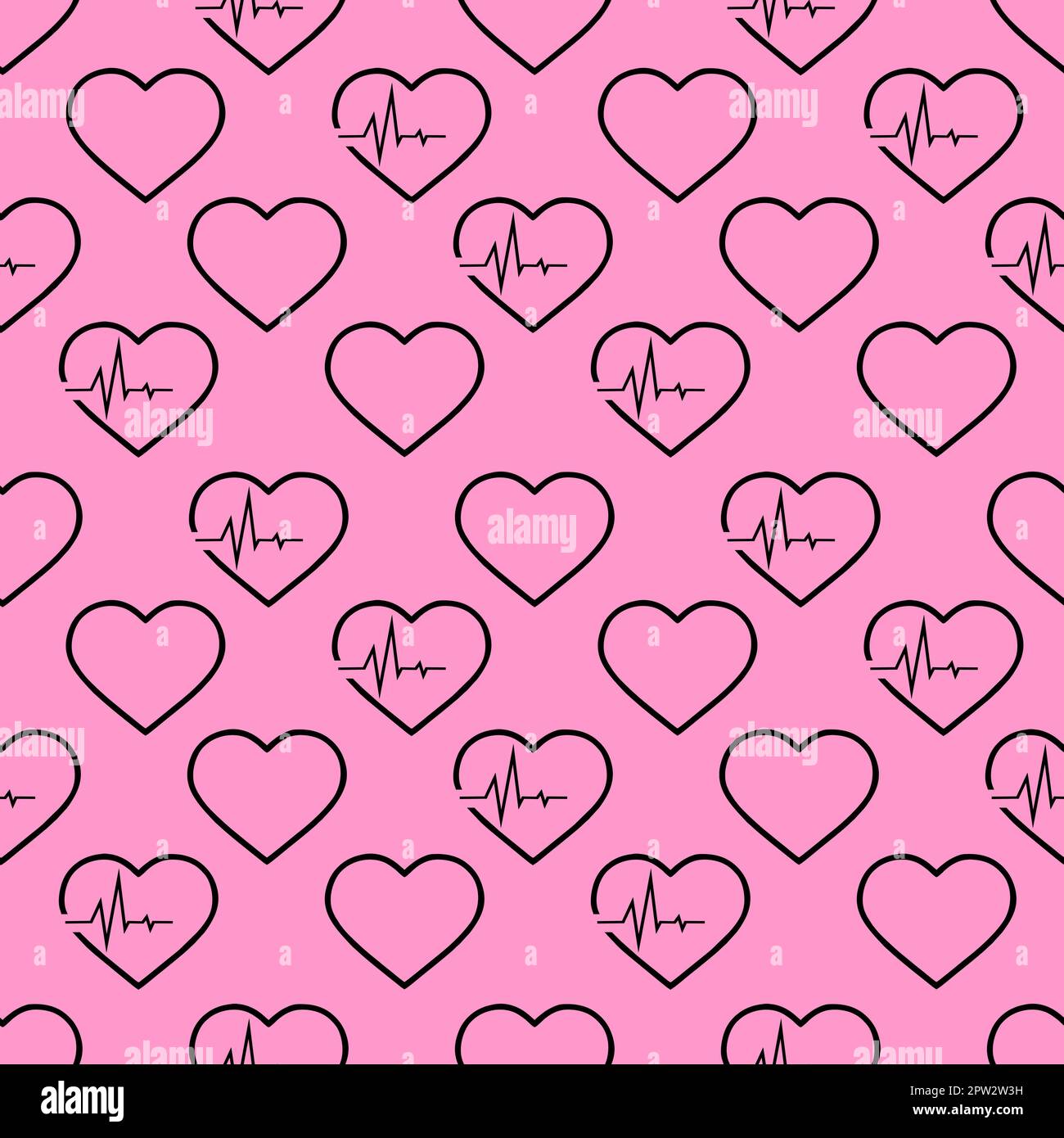 Hot Pink Black Hearts Background