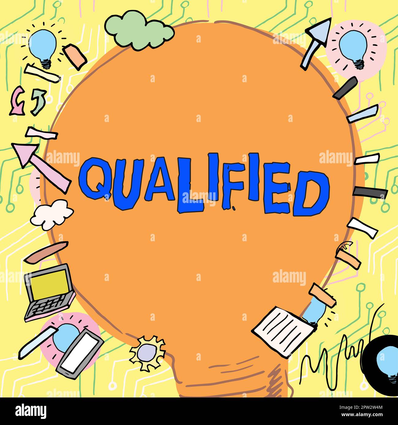 Text sign showing Qualified, Business idea Officially trained to ...