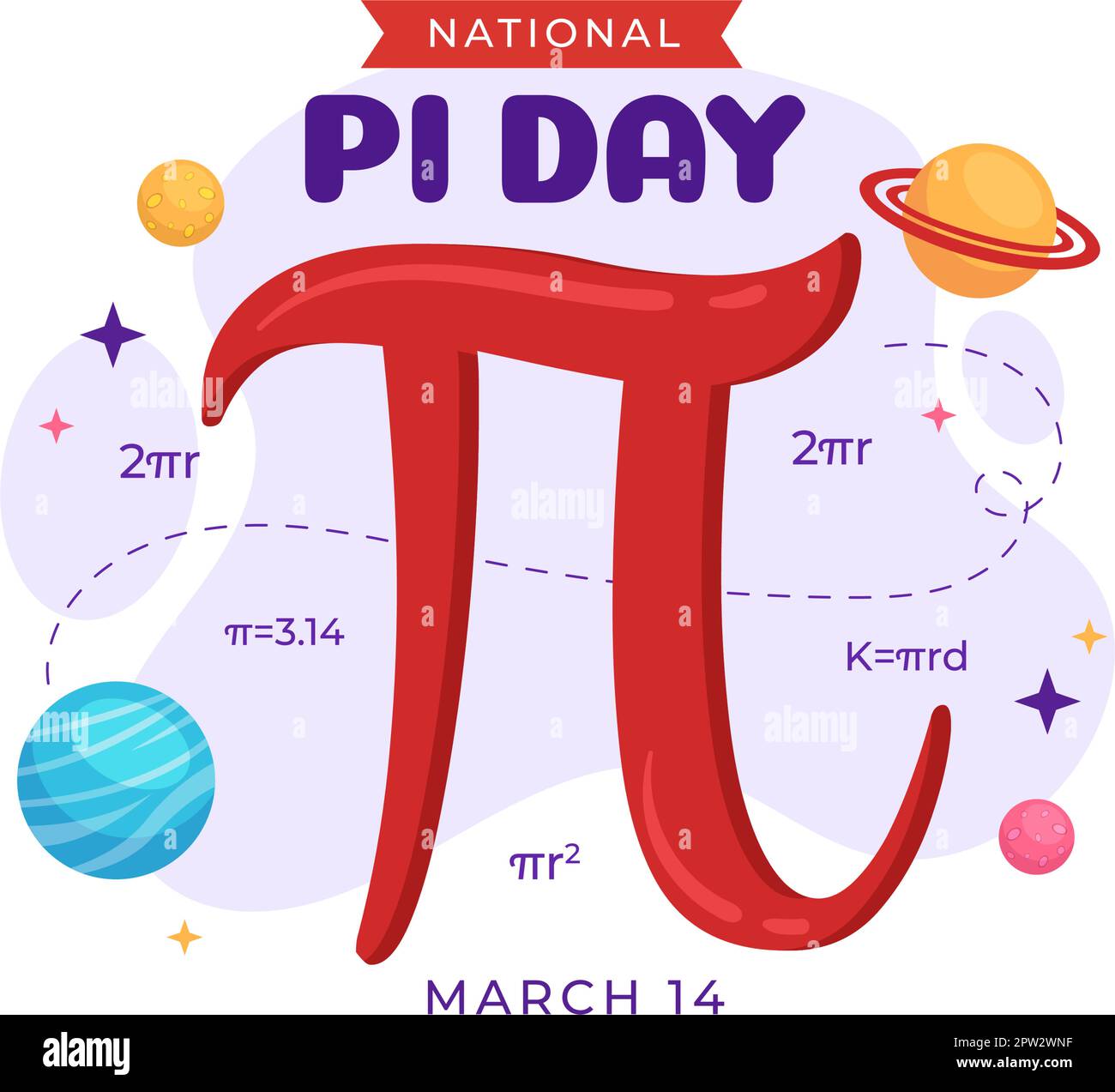 World Pi Day Illustration with Mathematical Constants, Greek Letters or ...