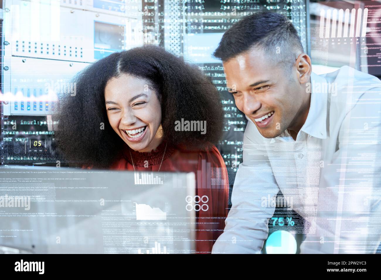 Coding Computer And Business Programmer People Working On 3d Hologram Database Software