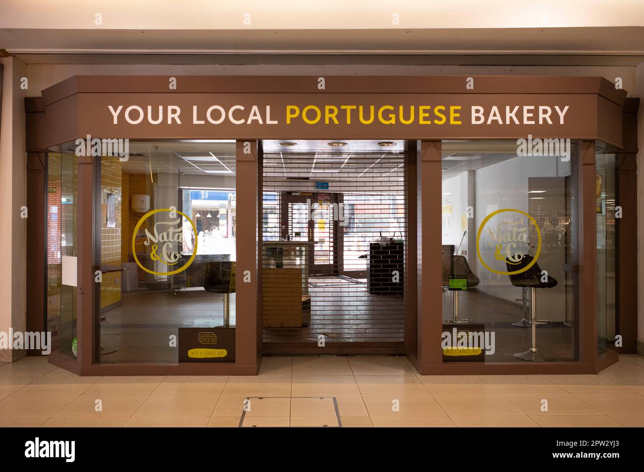 Empty shops in the Capitol Shopping Centre in Cardiff, Wales, United ...